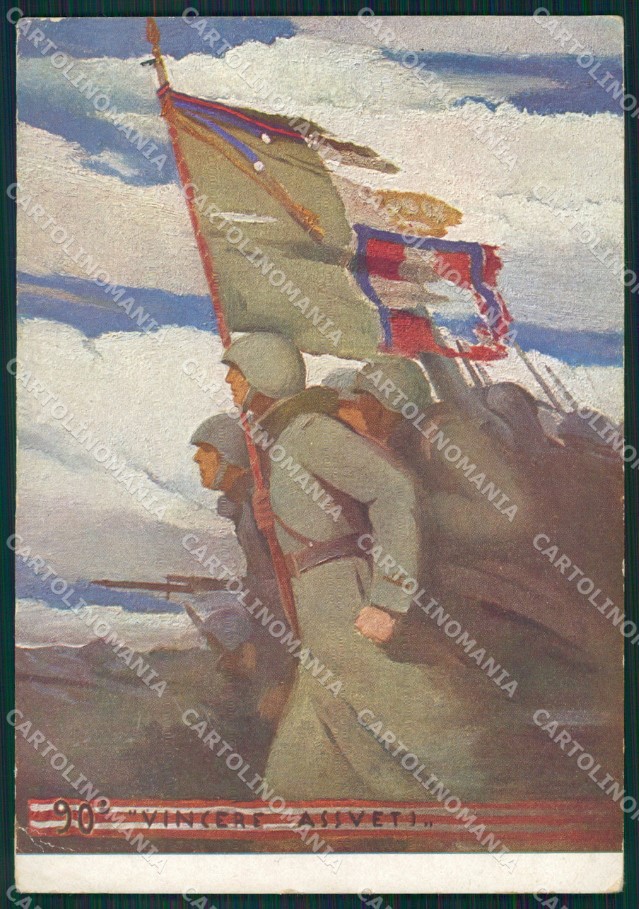 Militari 90º Reggimento Fanteria Salerno FG cartolina XF1715