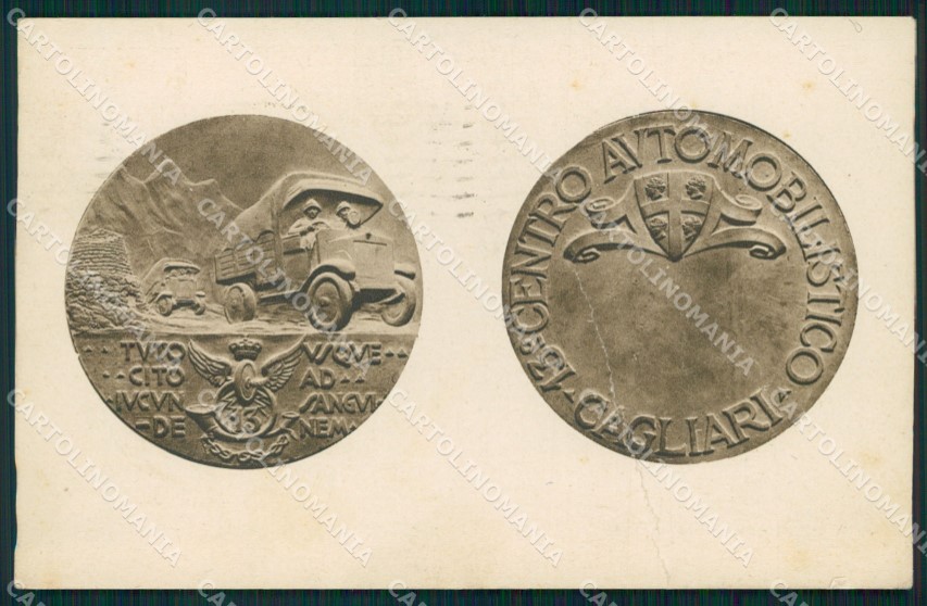 Militari 13º Centro Automobilistico Cagliari PIEGATA cartolina XF3700