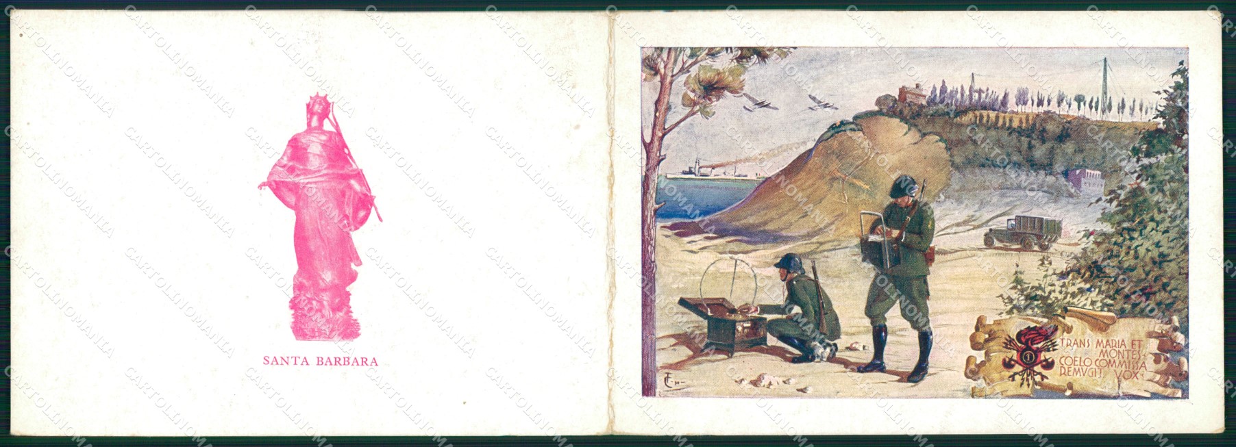 Militari Genio Radio Telegrafisti Doppia FG cartolina XF3741