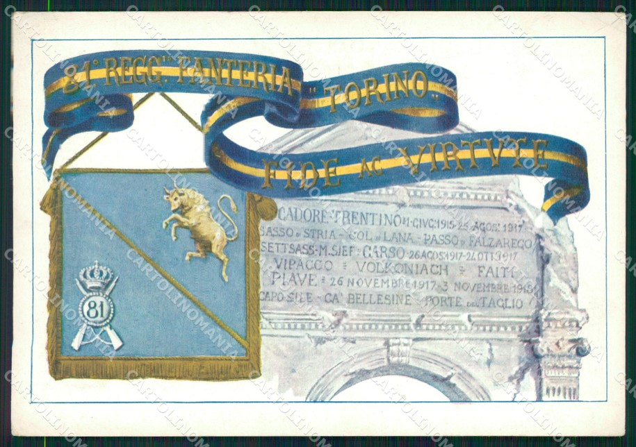 Militari 81º Reggimento Fanteria Torino FG cartolina XF3816