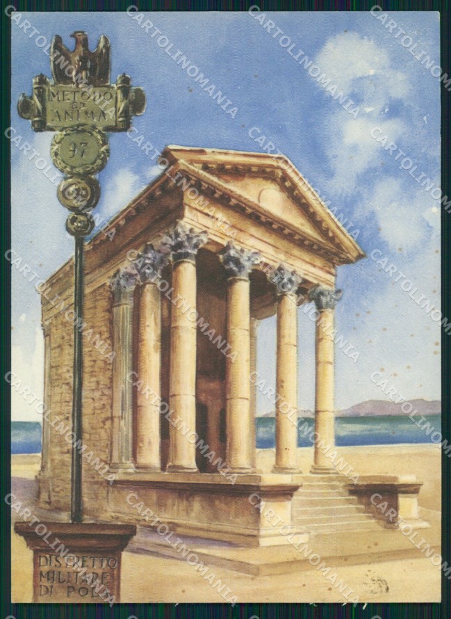 Militari Fascismo 97º Distretto Militare Pola 14/500 Festa FG cartolina XF3841