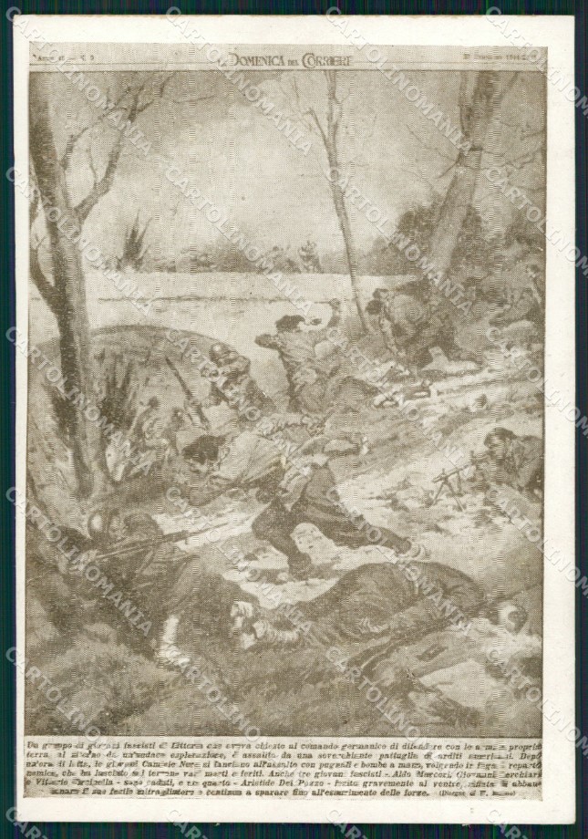 Militari Fascismo Camicie Nere Domenica del Corriere FG cartolina XF3977