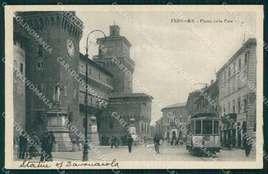 Ferrara città Piazza dell Pace Tram cartolina MT1462